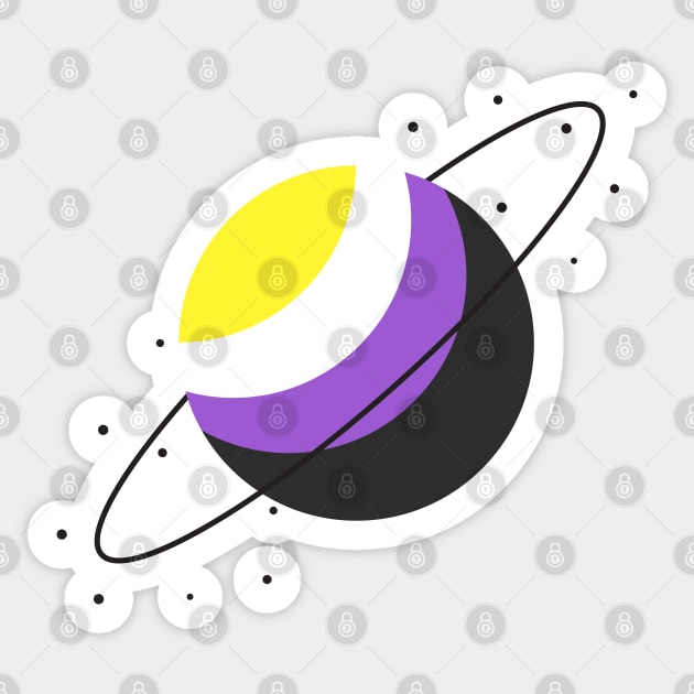 Nonbinary Pride Planet - Non Binary Pride - Sticker | TeePublic